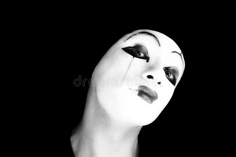 Portret of the mime stock photo. Image of mime, eyes, theatre - 8206878