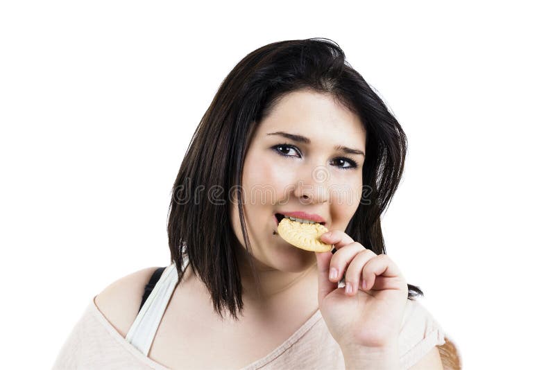 Grote Koekje Voor De Gourmand, Wachtend Op Eten Stock Afbeelding ...