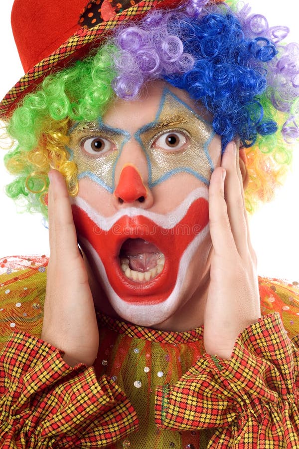 De Enge Clown Die Een Mes Op Dack Houden Het Concept Van Halloween ...
