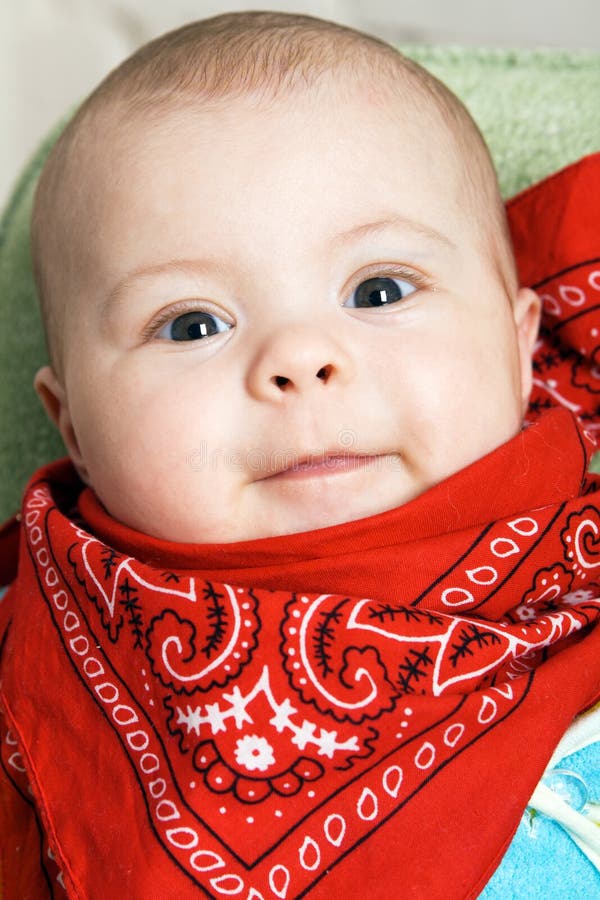 Portret van een leuke baby stock foto. Image of kleding - 17875328