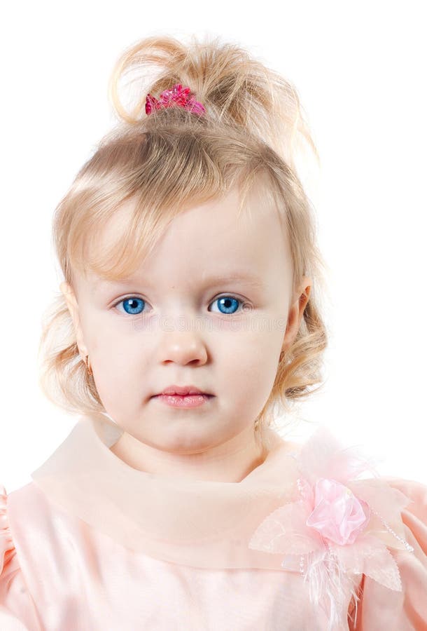 Portret Van Een Oud Meisje Twee Jaar Stock Afbeelding - Image of ...