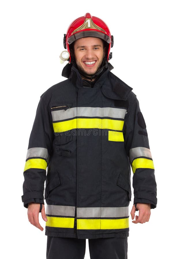 Knappe Brandweerman in Zijn Eenvormig En Toestel Stock Foto - Image of ...