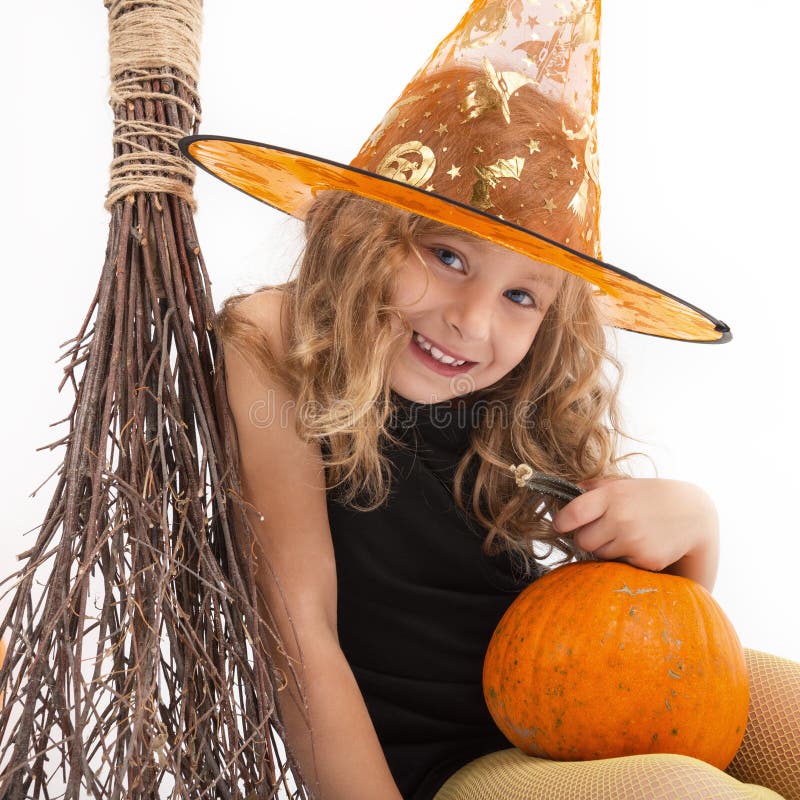 Portret Van De Mooie Heks Op Een Achtergrond Van De Nachthemel Stock ...