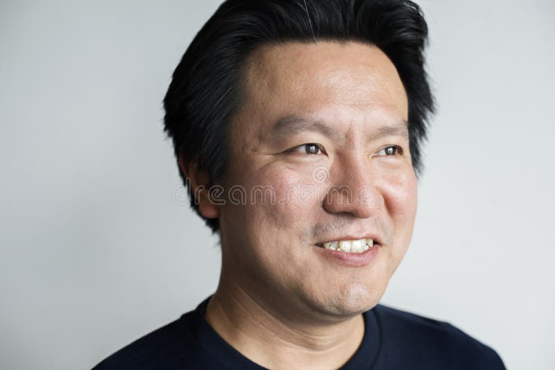 Portriat of Smiling Asian Man Stock Image - Image of expression, design ...