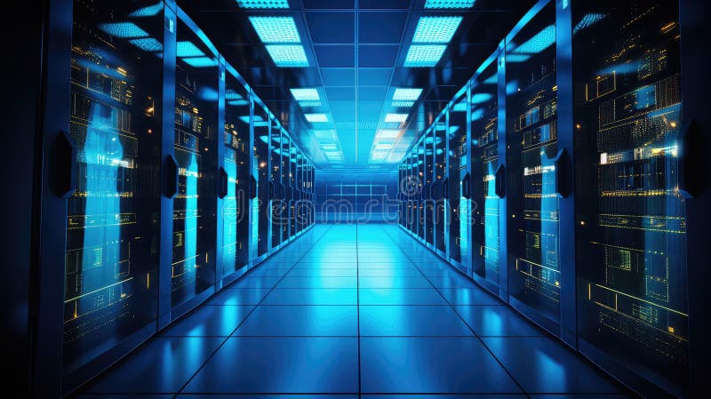 Ports data server room stock illustration. Illustration of server ...