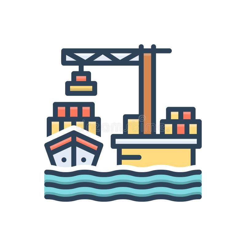 Color Illustration Icon for Ports, Seaport and Harbor Stock ...