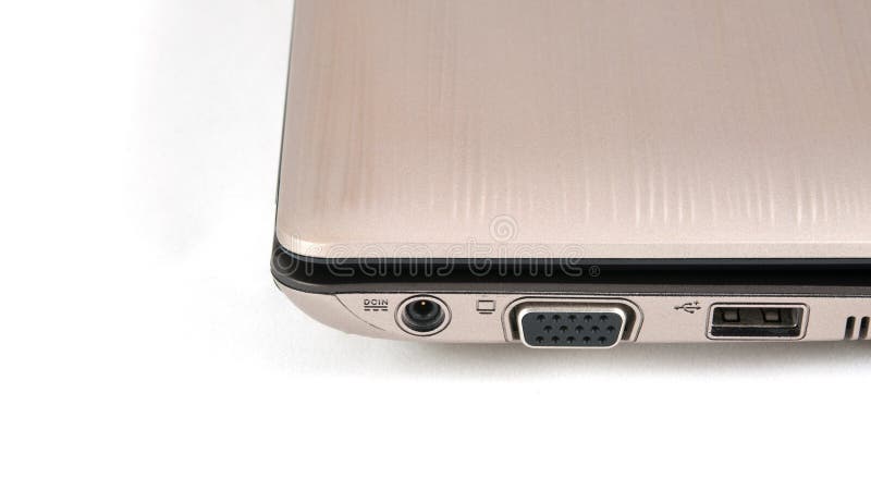 Ports on Laptop. Audio and Microphone Port Stock Image - Image of ...