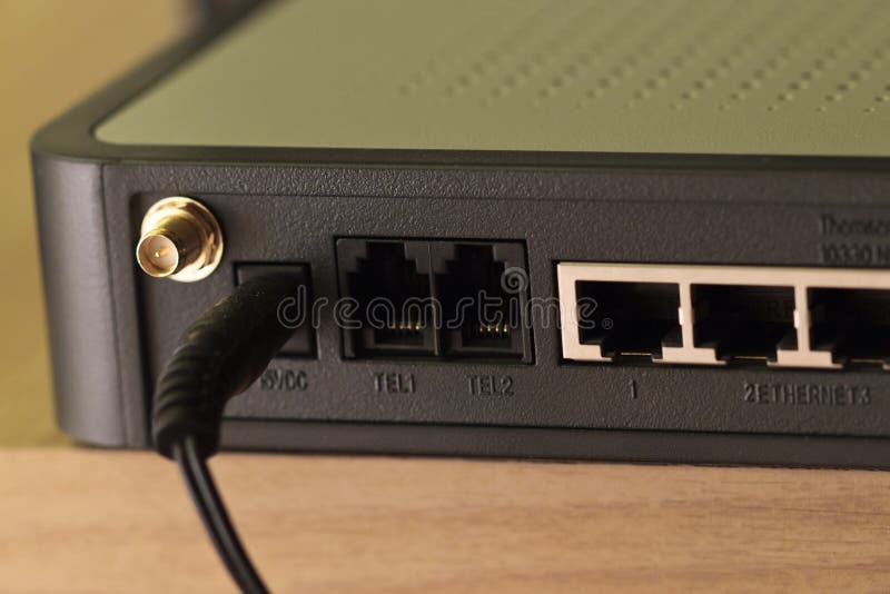 Ports on Network Hub Router Stock Image - Image of digital, plug: 23211347