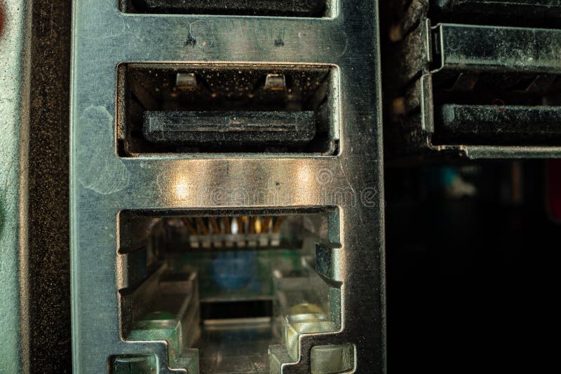 Ports and Outputs at Computer System Unit Macro Stock Image - Image of ...