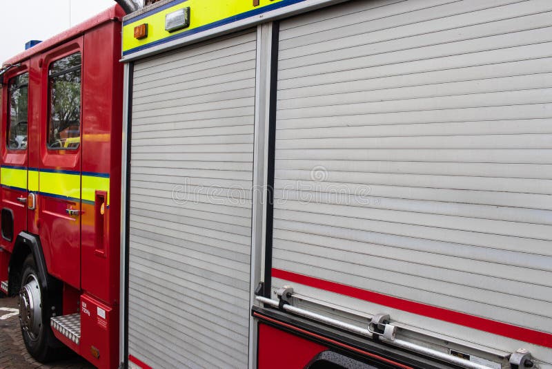 The Side of a British Fire Engine Editorial Photo - Image of exterior ...