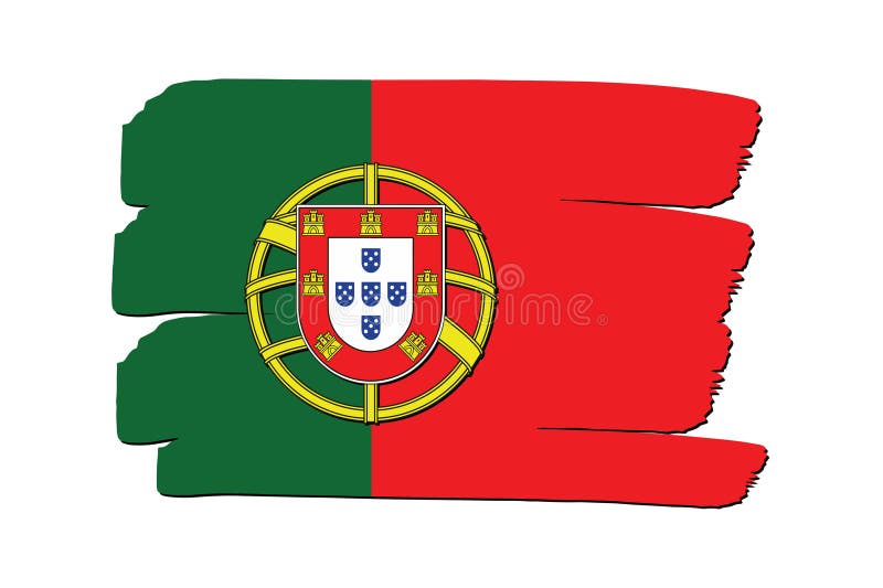 Portugal Flag with Colored Hand Drawn Lines in Vector Format Stock ...