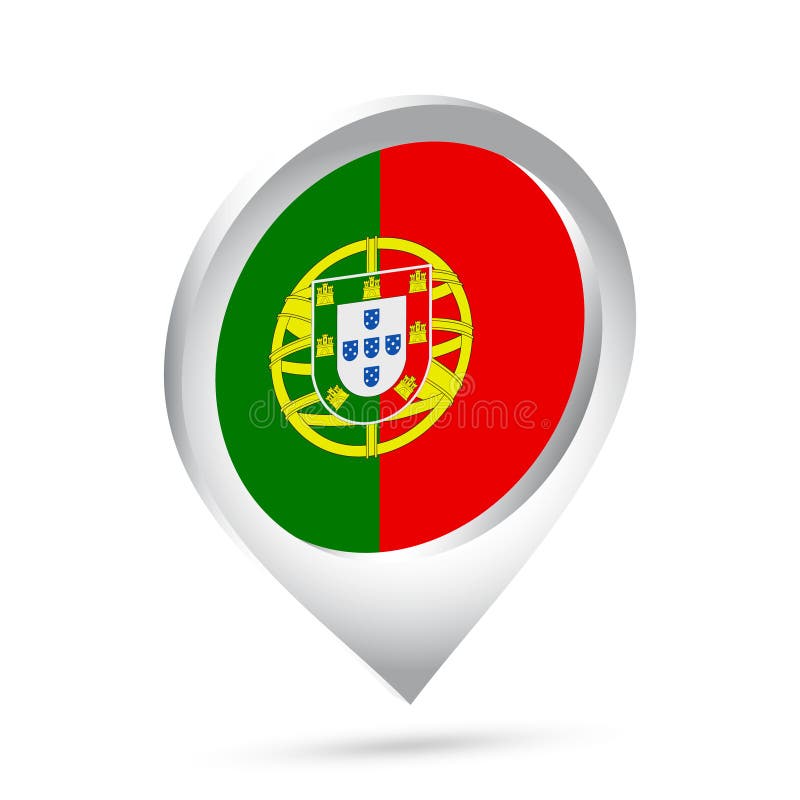 Portugal flag 3d pin icon stock vector. Illustration of nation - 262035012