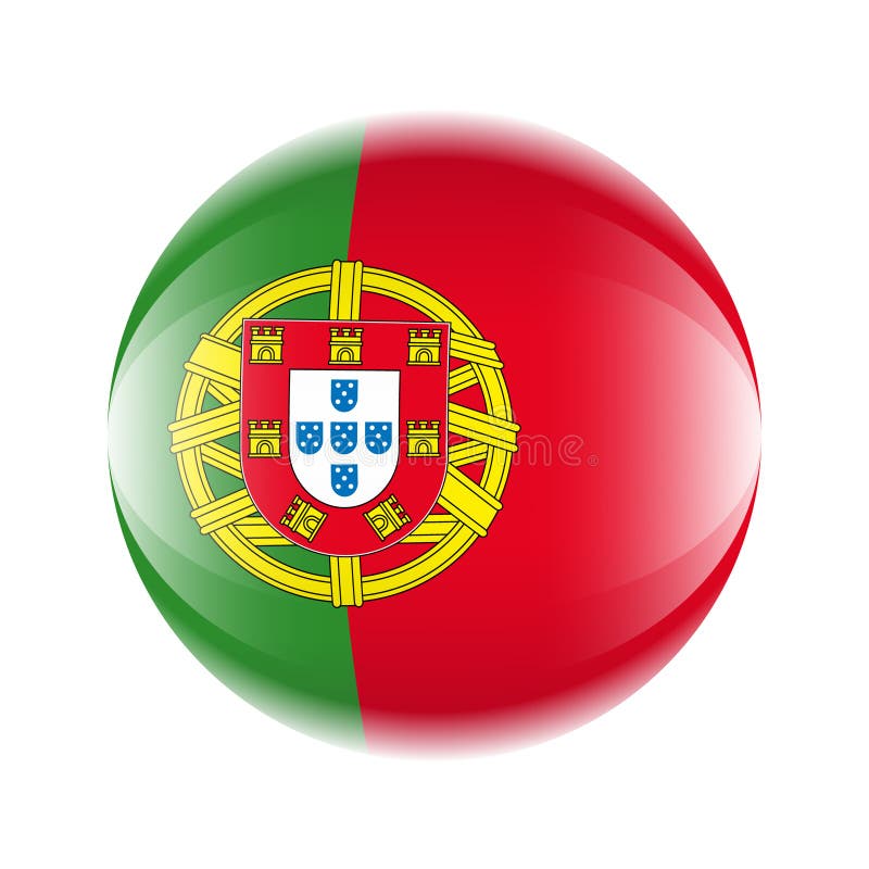 Portugal flag icon in the stock vector. Illustration of reflection ...