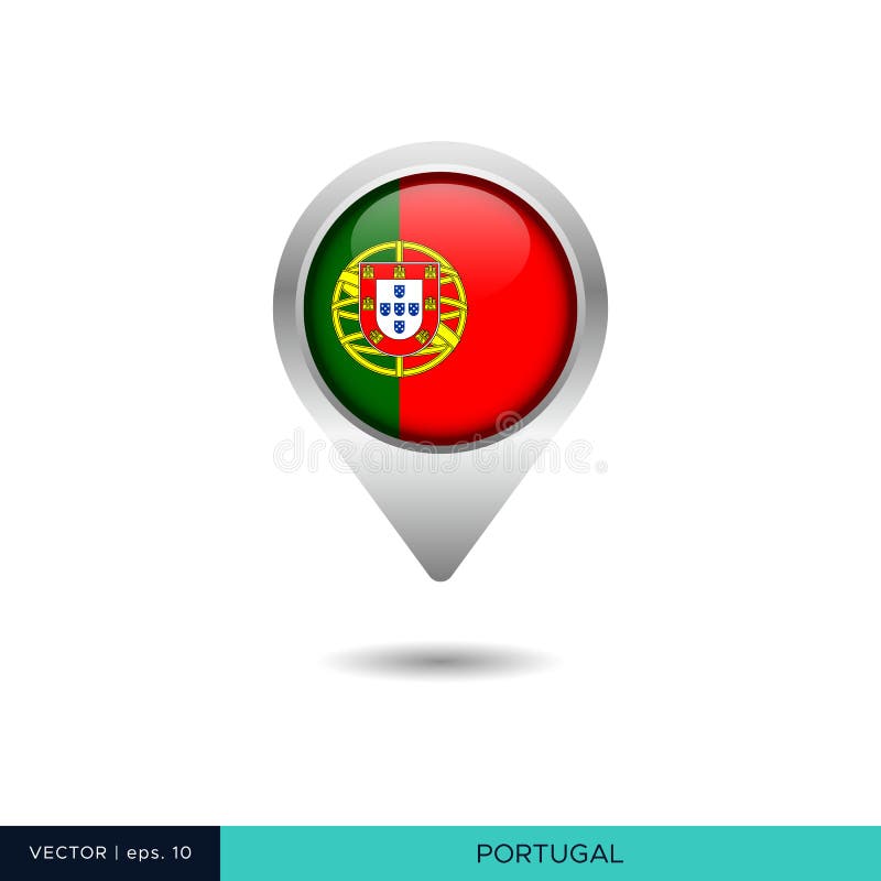 Portugal Flag Map Pin Vector Design Template. Stock Vector ...