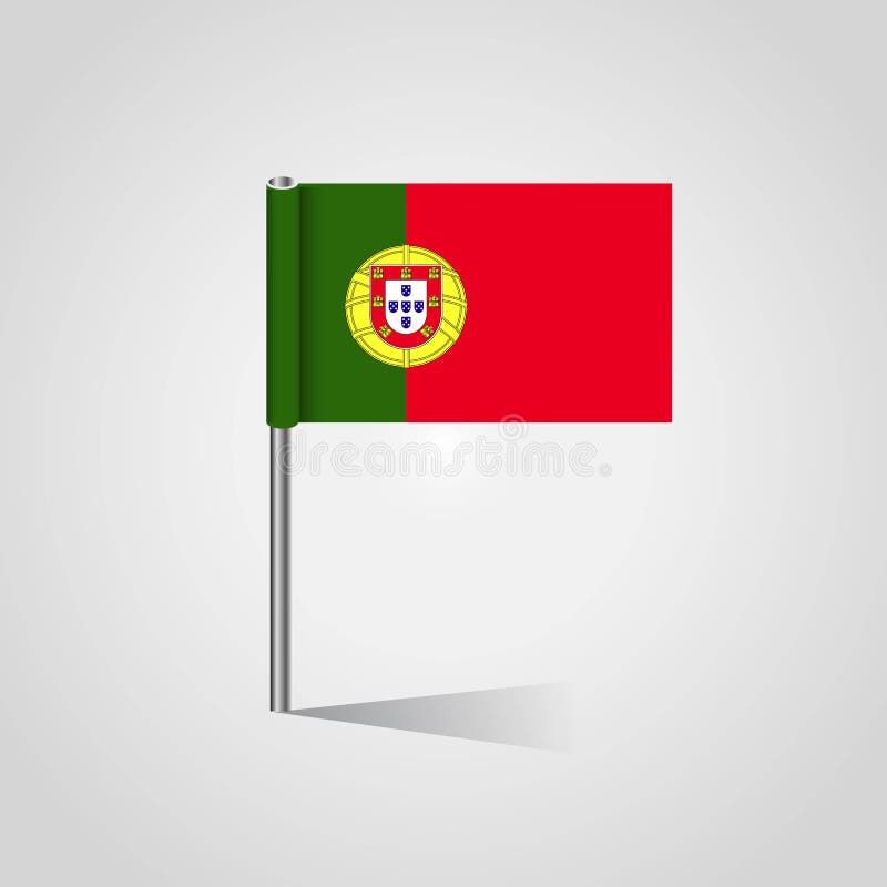 Portugal Flag Map Pin stock vector. Illustration of concept - 145402027