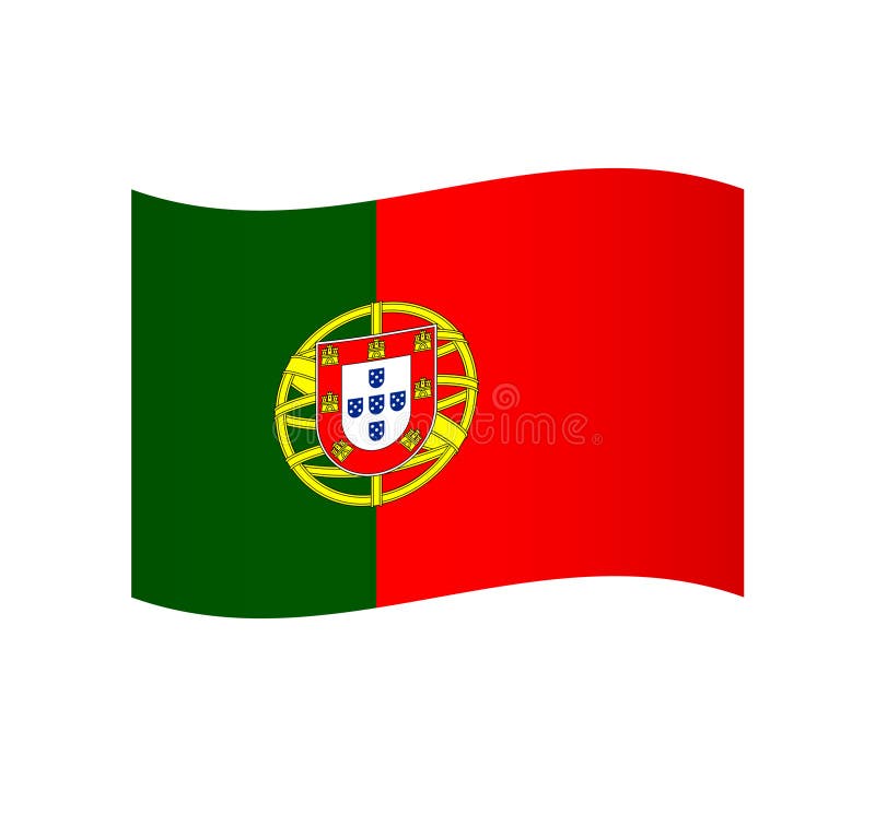 Wavy Vector Flag of Portugal Stock Illustration - Illustration of ...