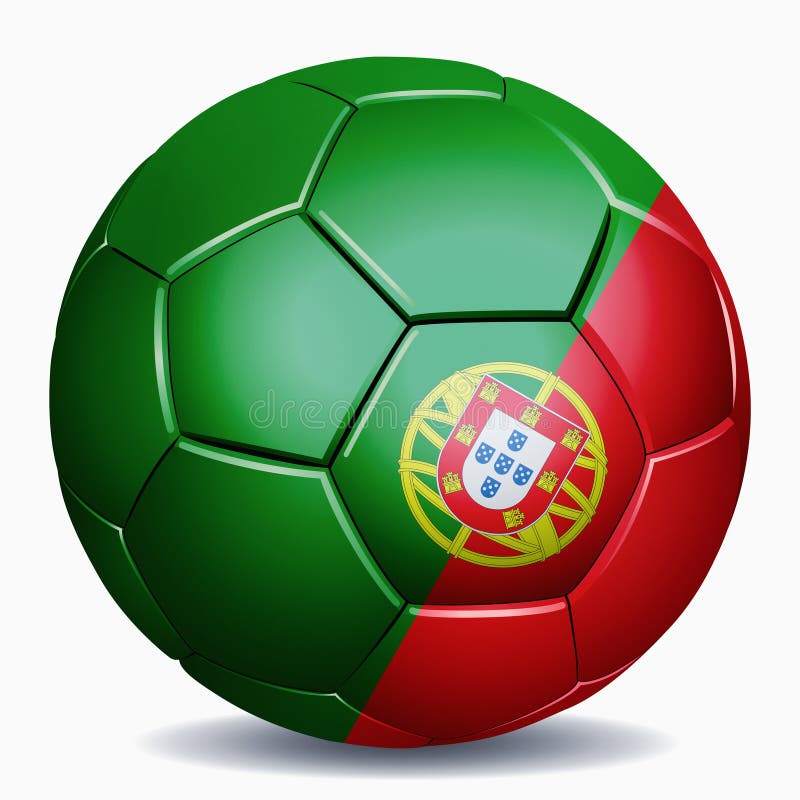 Portugal Flag on Soccer Ball Stock Illustration - Illustration of flag ...