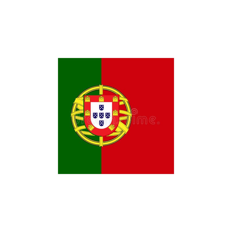 Portugal Flag Vector Square Icon - Illustration. Flag of Portugal Stock ...