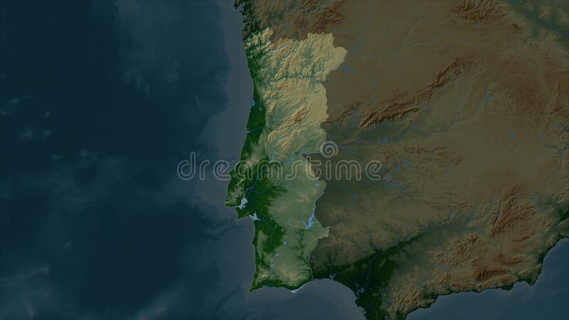 Portugal Highlighted. Physical Stock Illustration - Illustration of ...