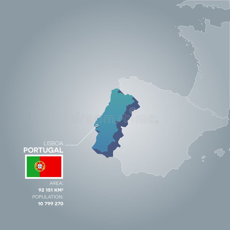 Portugal information map. stock vector. Illustration of background ...