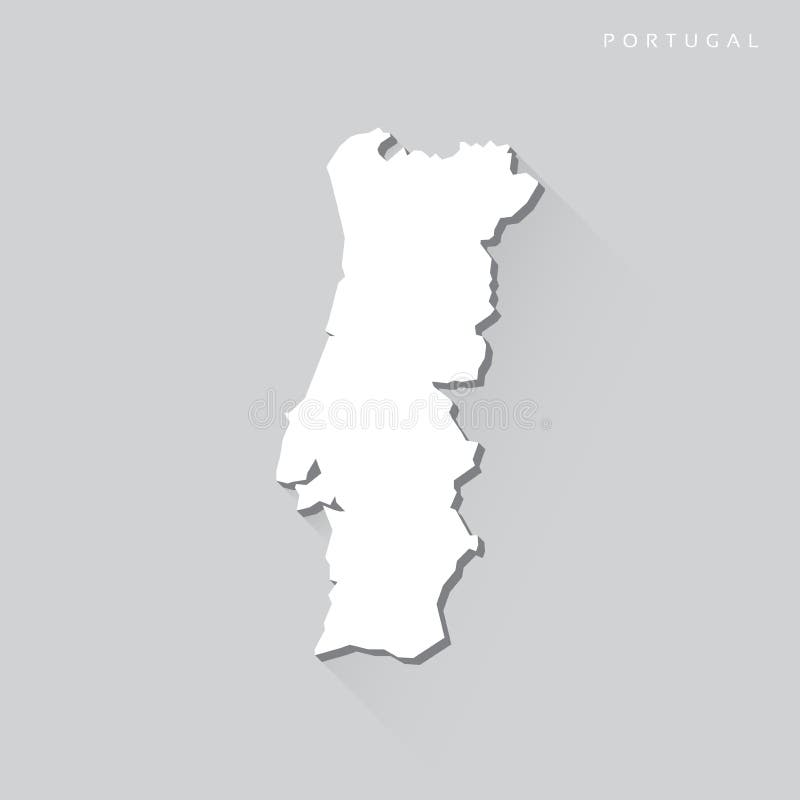 Portugal Long Shadow Map stock vector. Illustration of detailed - 197111287