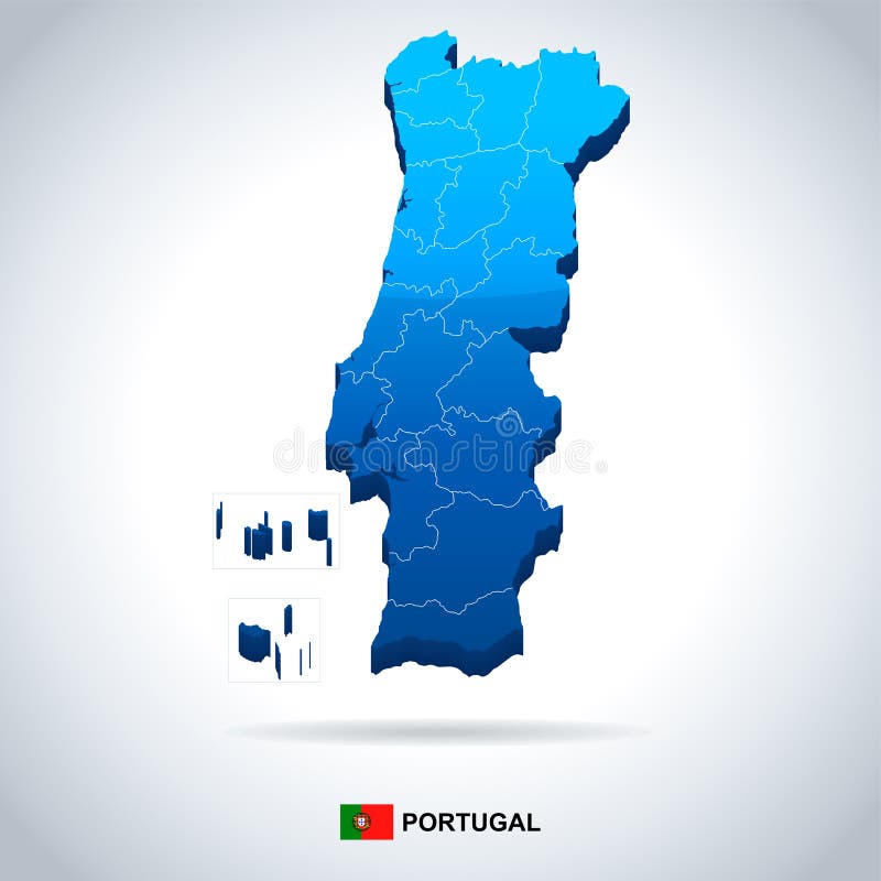 Portugal - Map and Flag Illustration Stock Illustration - Illustration ...
