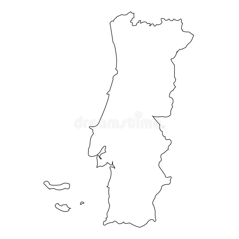 Portugal map icon vector stock illustration. Illustration of continuous ...