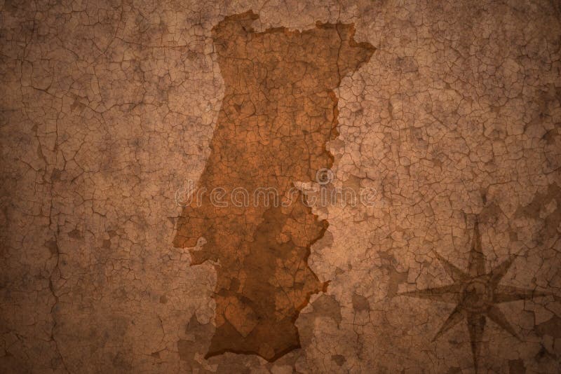 Vintage Portugal map stock image. Image of lisbon, portuguese - 96835359