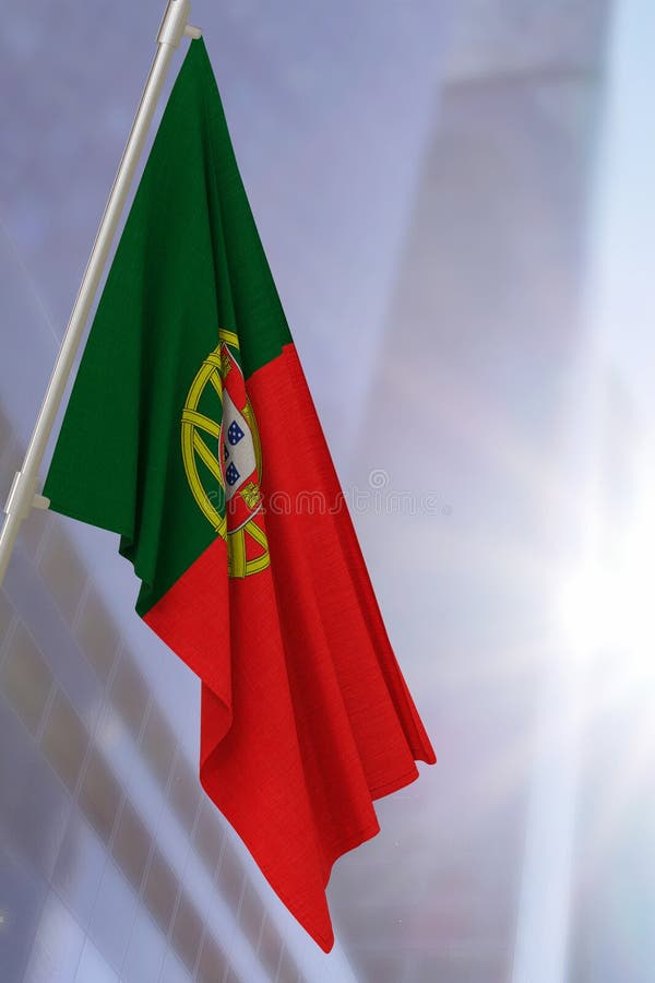 Portugal National Flag. Render 3D Stock Illustration - Illustration of ...