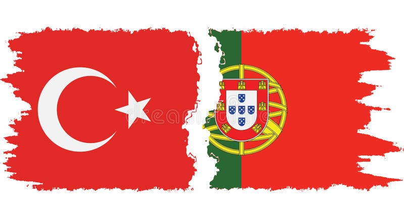 Portugal and Turkey Grunge Flags Connection Vector Stock Vector ...