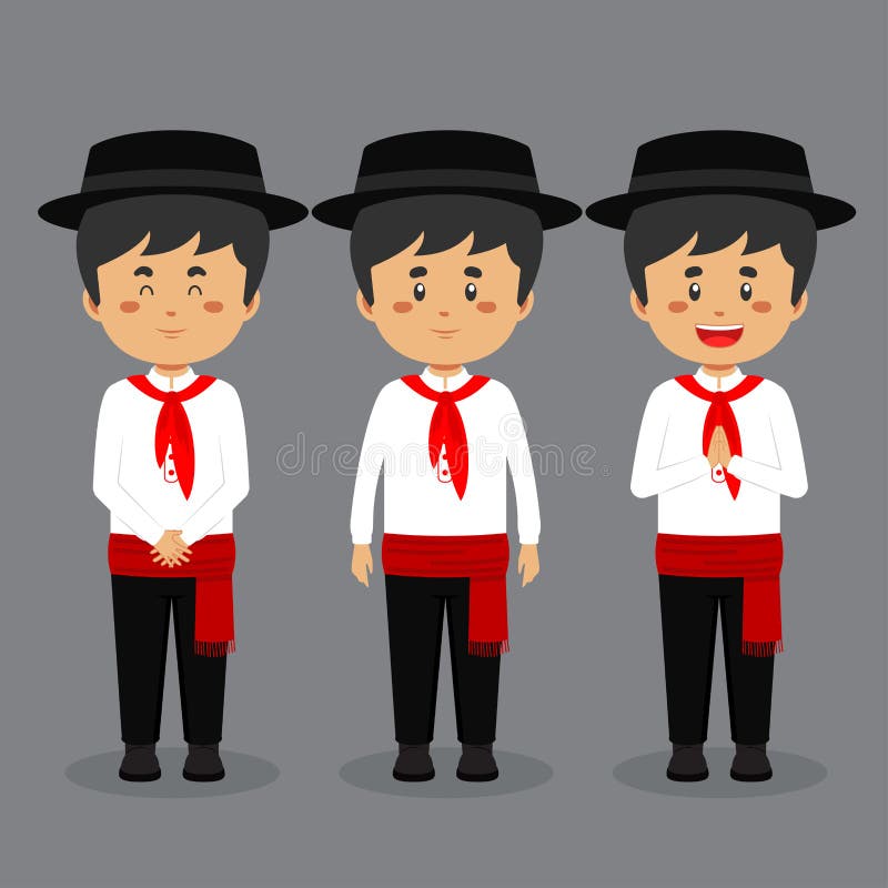 Portuguese Character with Various Expression Stock Vector ...