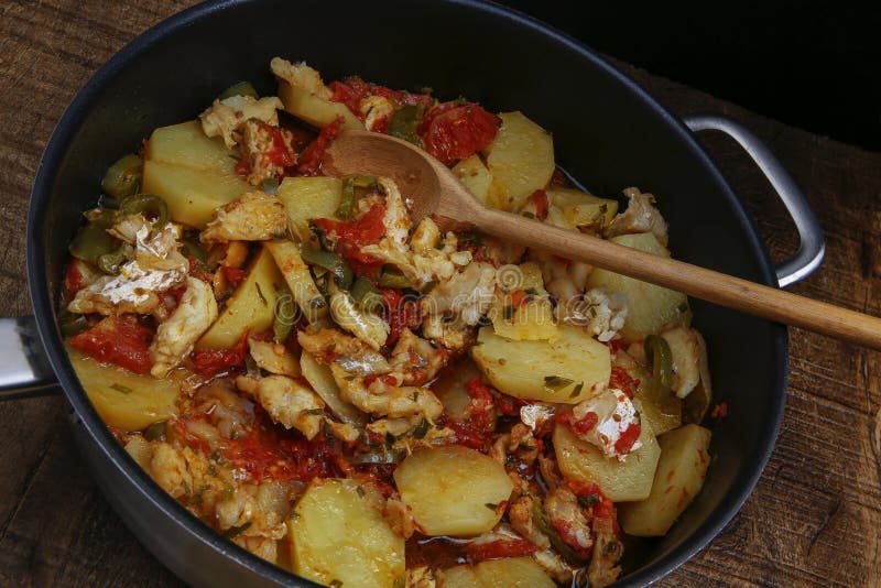 Portuguese Cod Fish Casserole Stock Image - Image of bacalao, codfish ...