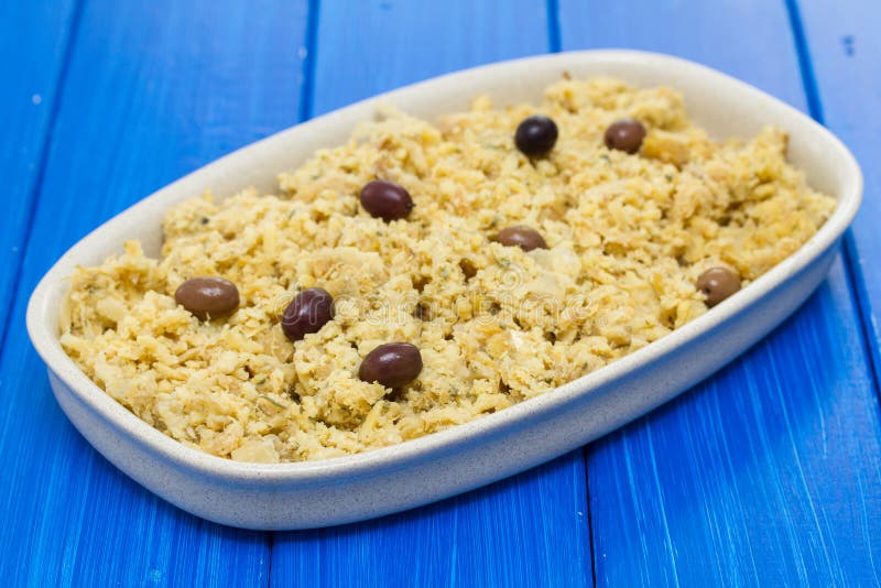 Portuguese Dish Cod Fish with Potato and Eggs Stock Photo - Image of ...