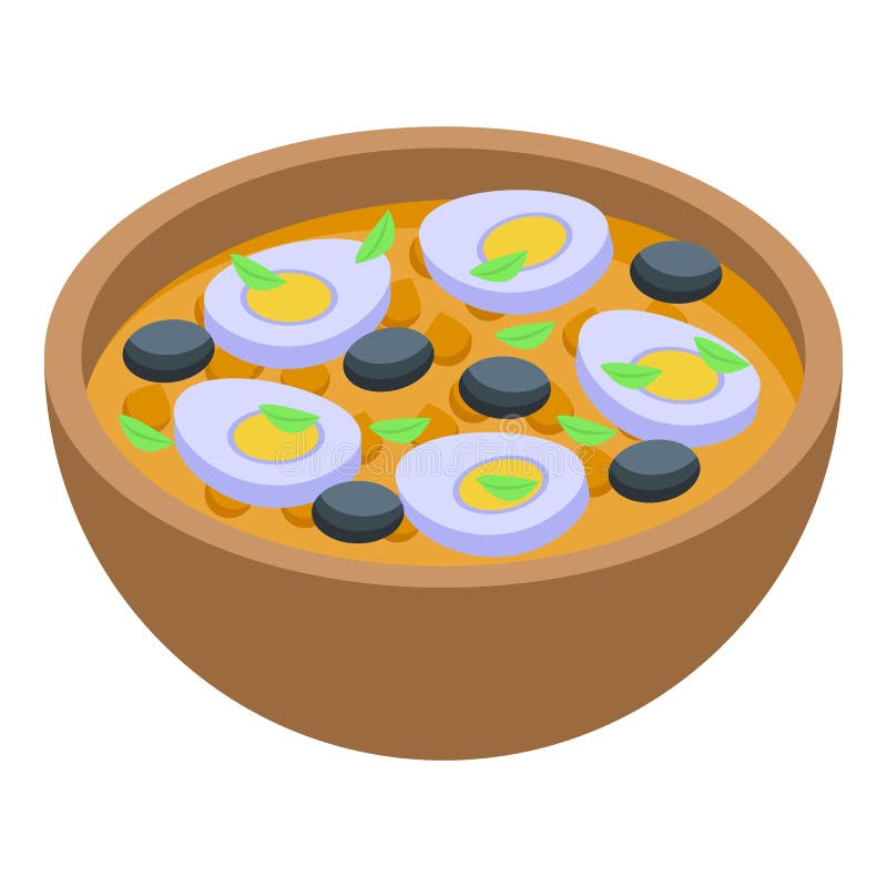 Portuguese Egg Soup Icon Isometric Vector. Cod Food Stock Vector ...