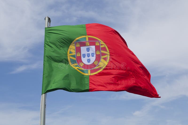 Portuguese Flag stock photo. Image of horizontal, flying - 96023738