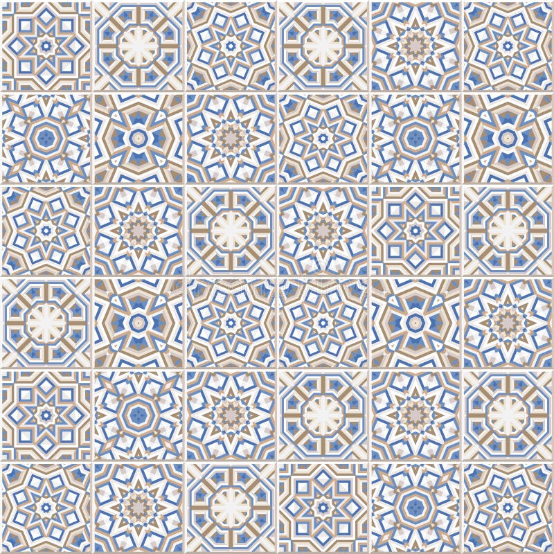 Portuguese Floor Tiles Design, Seamless Azulejo Pattern Stock Vector ...