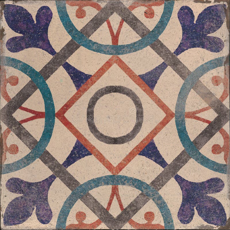 Portuguese Glazed Pattern Decor Tile, Morocco Seamless Pattern ...