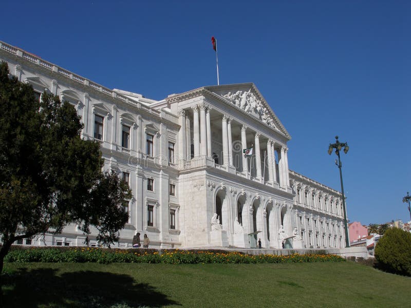Portuguese Parliament Building Stock Photo - Image of skies, feature ...
