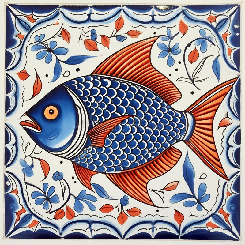 Portuguese Sardine Fish on Typical Traditional Tile Stock Photo - Image ...