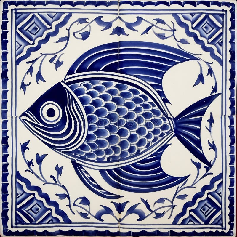 Portuguese Sardine Fish on Typical Traditional Tile Stock Photo - Image ...