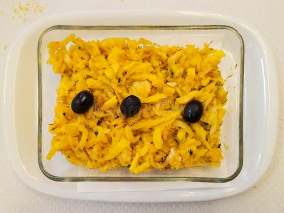 Portuguese Shredded Codfish with Olives Stock Image - Image of ...