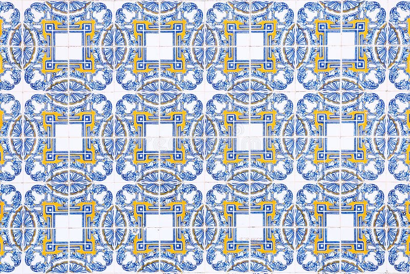 Real Portuguese Tile Pattern. Stock Image - Image of authentic ...