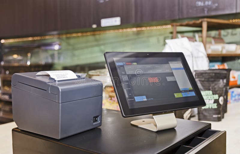 POS Counter Side Tablet stock photo. Image of computer - 85892368