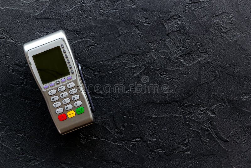 Pos Credit Card Terminal, Top View. Payment Transactions Concept Stock ...