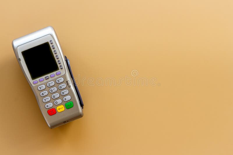 Pos Credit Card Terminal, Top View. Payment Transactions Concept Stock ...