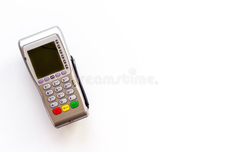 Pos Credit Card Terminal, Top View. Payment Transactions Concept Stock ...