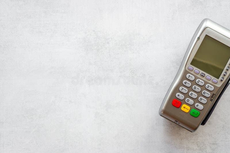Pos Credit Card Terminal, Top View. Payment Transactions Concept Stock ...