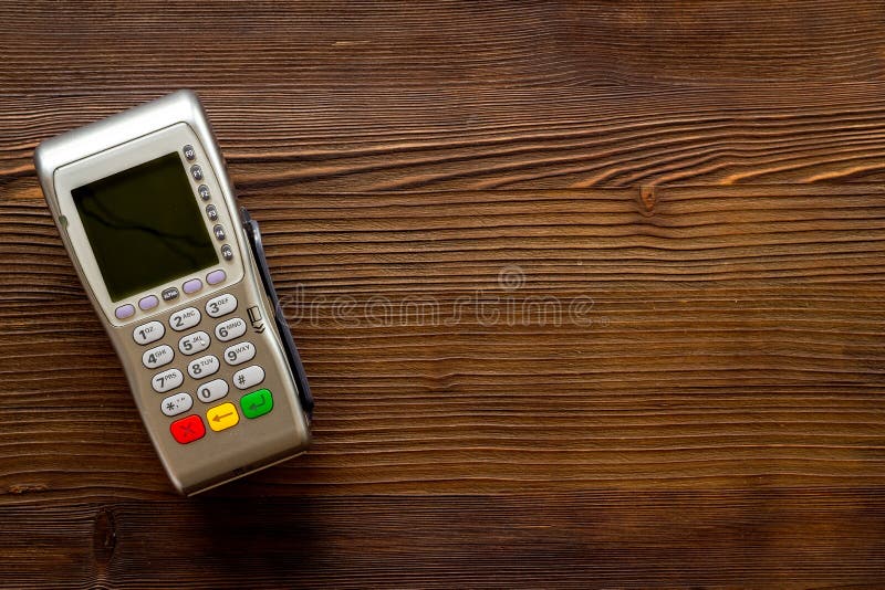 Pos Credit Card Terminal, Top View. Payment Transactions Concept Stock ...