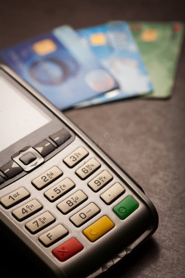 POS and credit cards stock photo. Image of modern, insert - 67036632