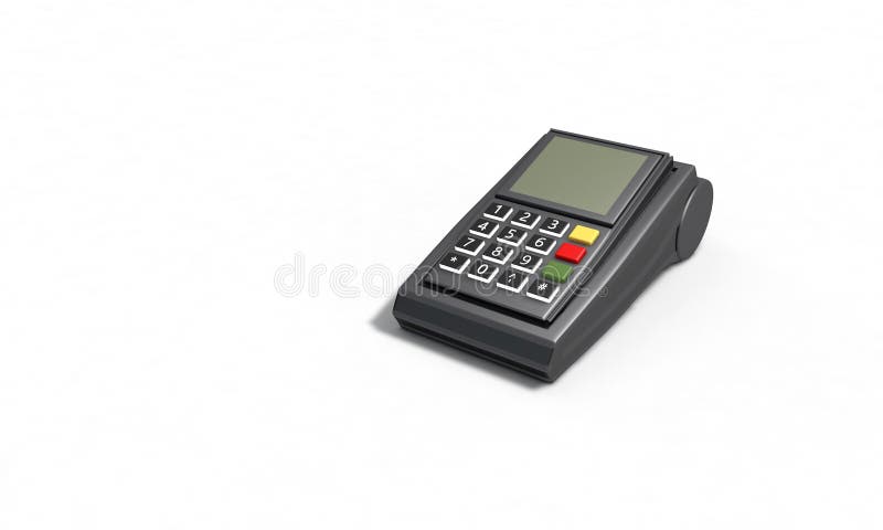 POS Device on White, 3d Render Stock Illustration - Illustration of ...